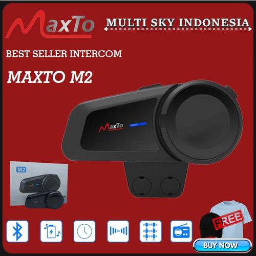 Promo Maxto M2 Intercom Helm Bluetooth 6 Rider Party Alt Maxto M2C M3 - Maxto M2, No Bonus ...