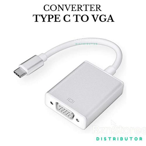 Jual KABEL KONVERTER USB C TYPE TIPE CONVERTER TO KE VGA PROJECTOR ...