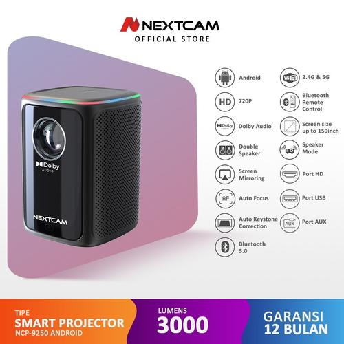 Promo NEXTCAM Android Smart Home Proyektor Dolby Auto Focus Wifi ...