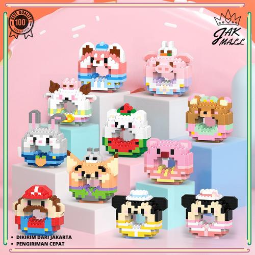 Promo PART 1 NEW MODEL DONUT Bricks Mainan Balok Susun Kartun Mini ...