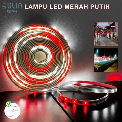Jual LAMPU 10M LED SELANG MERAH PUTIH AGUSTUS MERDEKA STRIP 220V HIAS ...