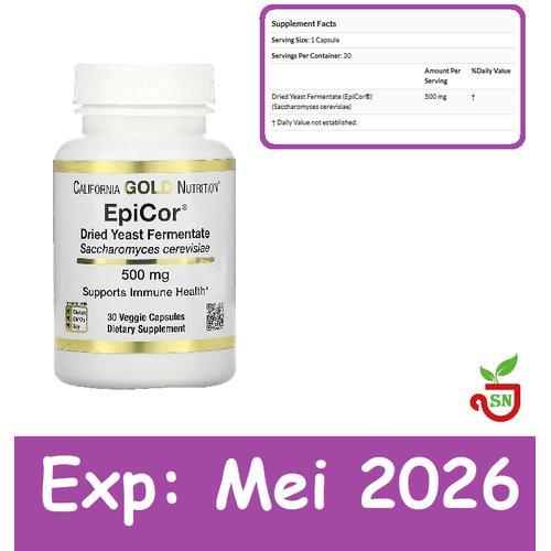 Jual California Gold Nutrition EpiCor Dried Yeast Fermentate 500 mg 30 ...