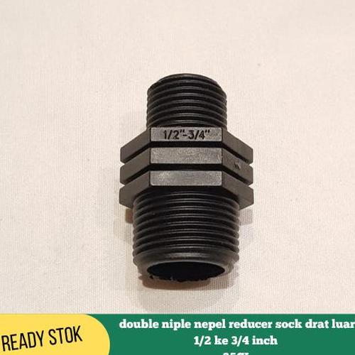 Jual double niple nepel reducer sock drat luar 1/2 ke 3/4 inch 25CL - Kota Bandung - seler ...