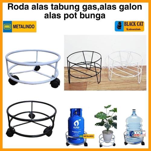Jual Sensasional Roda Tabung Gas Rak Tabung Gas Rak Pot Bunga Besi Roda ...