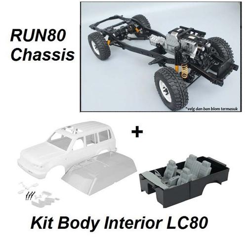 Jual RCRUN Run80 Land Cruiser Toyota LC80 Kit Adjustable Wheelbase RC ...