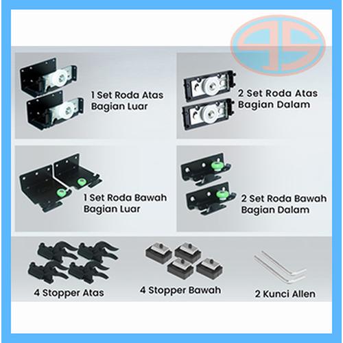 Jual SET RODA YIMING 2 Pintu Lemari Geser Sliding Gantung - Kab. Tangerang - PRIMAS Material ...