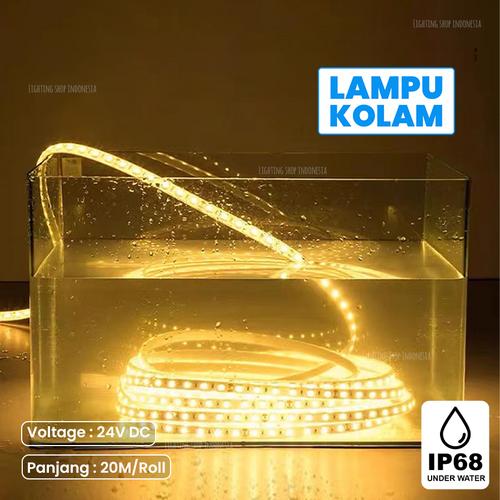 Jual Lampu kolam strip led 24V 20meter IP68 2700K 3000K 4000k cahaya ...