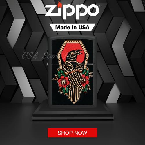 Jual Korek Api zippo Crow Tattoo Design 48611 Original Made In USA ...