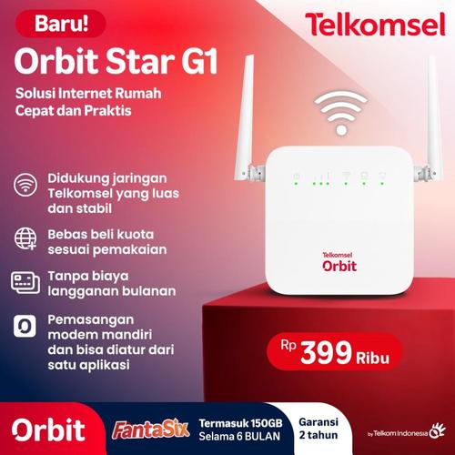 Jual TELKOMSEL ORBIT STAR G1 MODEM WIFI 4G HIGH SPEED FREE TELKOMSEL ...