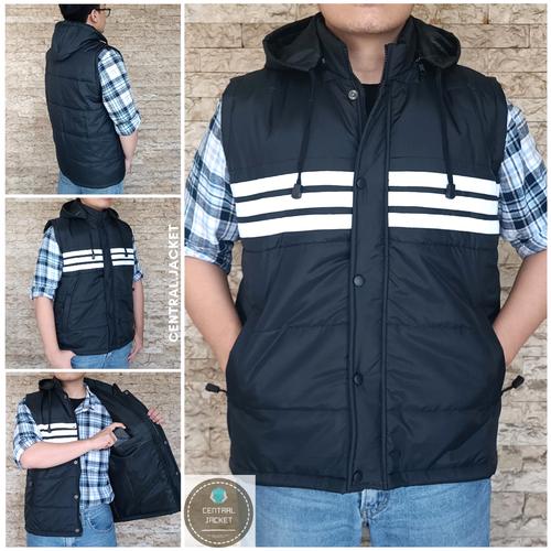 Jual Rompi Parasut Tebal - Vest Outdoor - Waterproof - Hitam-WhiteLine ...