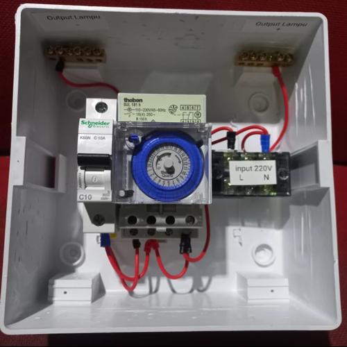 Jual Panel Lampu Timer Otomatis (Box mcb + Timer Theben+ Mcb) Panel ...