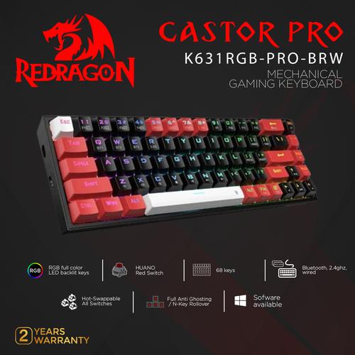 Promo Redragon Wireless Mech Gaming Keyboard 68 CASTOR PRO - K631RGB ...