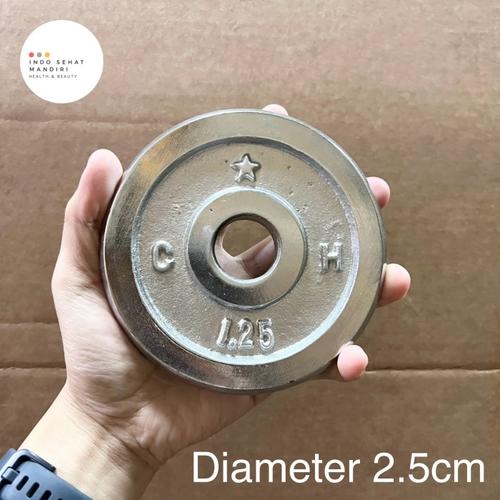 Jual Plat Bar Dumbbell 1.25kg Chrome Besi / Weight Plate Piringan Beban ...