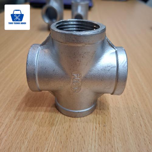 Promo Cross Tee SS304 / Tee Cabang 4 SS304 3/8"Inch, 1/2"Inch, 3/4"Inch ...