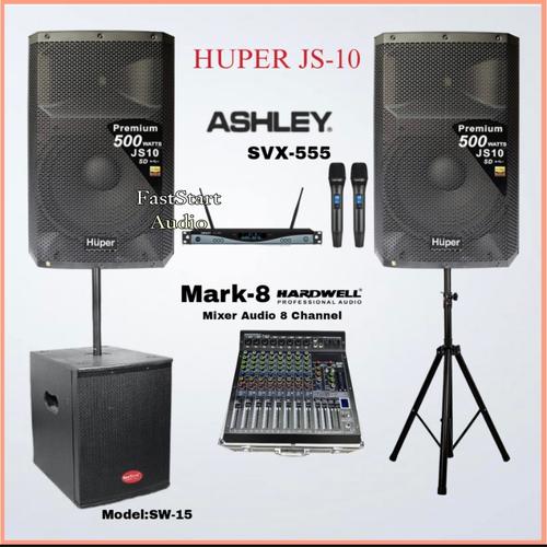 Jual Paket Sound System Speaker Aktif HUPER JS10 Mixer 8 Channel ...
