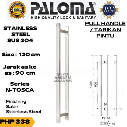 Jual PULL HANDLE PALOMA N-TOSCA 1200MM STAINLESS PHP 338 GAGANG PINTU ...