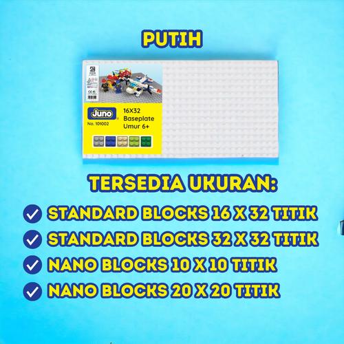 Promo Bricks Base Plate - BasePlate Tatakan Alas Mainan Balok Juno 101001 - Putih, NANO 10x10 ...