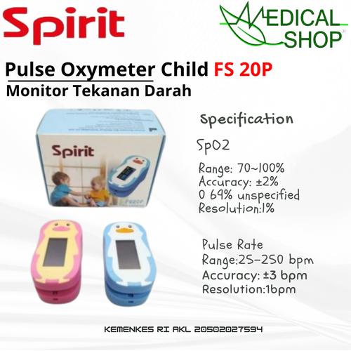 Jual Pulse Oximeter FS20P Spirit For Child l Alat Ukur Saturasi Oksigen ...