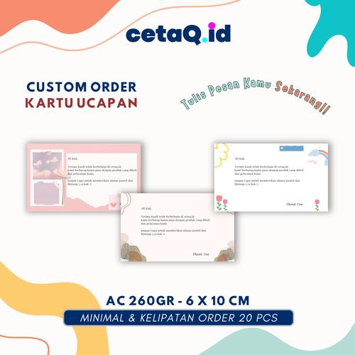 Jual [Custom Tulisan] Kartu Ucapan / Thank You Card 6 x 10 cm / Kartu ...