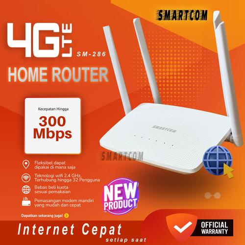 Promo Modem Wifi Wireless Router Sim Card 4G LTE Smartcom XM286 300Mbps ...