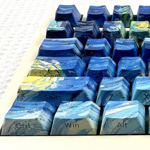Jual cherry Stary Night full side printed keycaps profile pbt galaxy ...