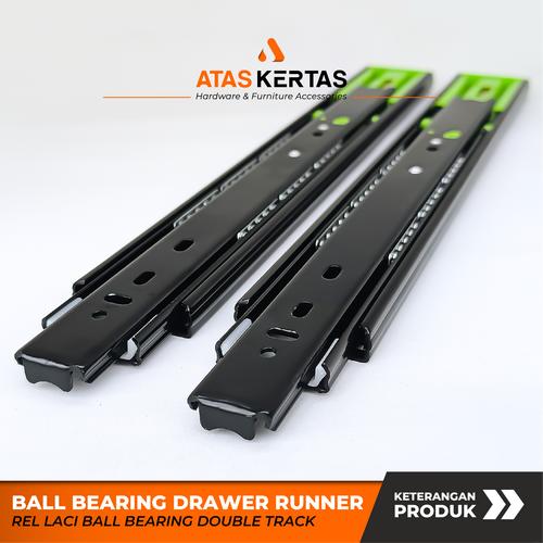 Jual rel laci double track slow motion full extension soft close ball ...