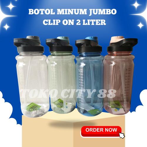Jual Botol Air Minum Jumbo Clip On 2 Liter - Big Water Bottle 2000ml ...