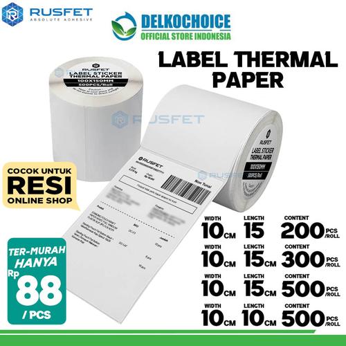 Jual Sticker Thermal Paper Label Kertas Printer Resi Stiker Barcode POS - Label 10x15 200 - Kota ...