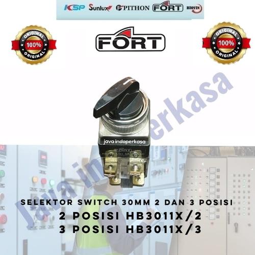 Jual selector / selektor switch 30 mm 2 posisi Fort HB3011X/2 - Hitam ...