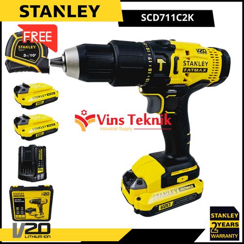 Promo STANLEY SCD711C2K Cordless Hammer Drill Mesin Bor Tembok 20V ...