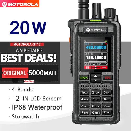 Jual HT Motorola GT12 Radio Dua Arah Walkie Talkie Jarak Jauh 25KM Daya Tinggi 20W 6800Mah ...