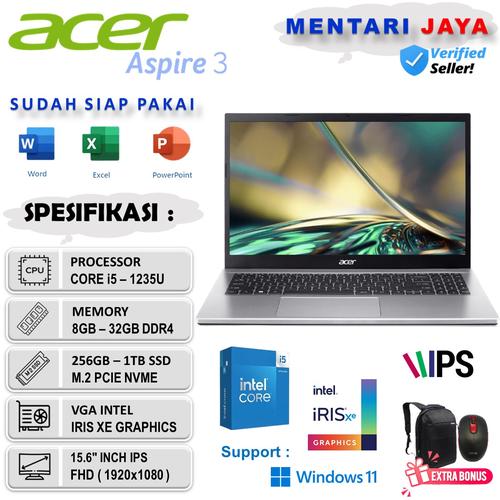 Jual laptop acer core i5 gen 12 ram 32gb ssd 512gb windows 11 baru ...