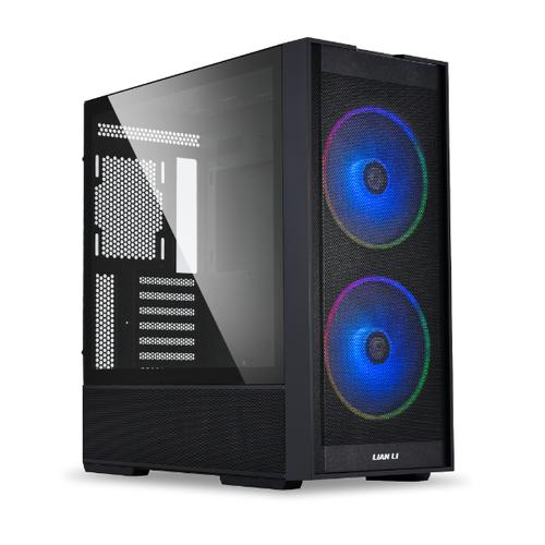 Promo LIAN LI LANCOOL 206 RGB BLACK - Front Fine Mesh Panel - 4.0mm Tempered Glass Left Side ...
