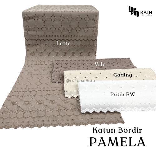 Jual Bahan Kain Katun Bordir Pamela per 0,5 meter - Putih bw - Kota ...
