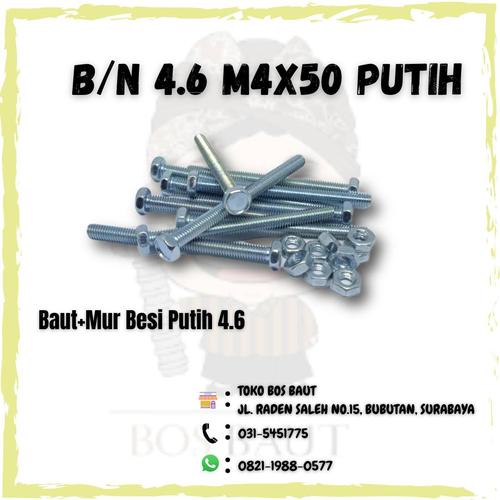 Jual Baut Mur Besi M4X50 P0.7 K10 PUTIH - Kota Surabaya - Bos Baut ...