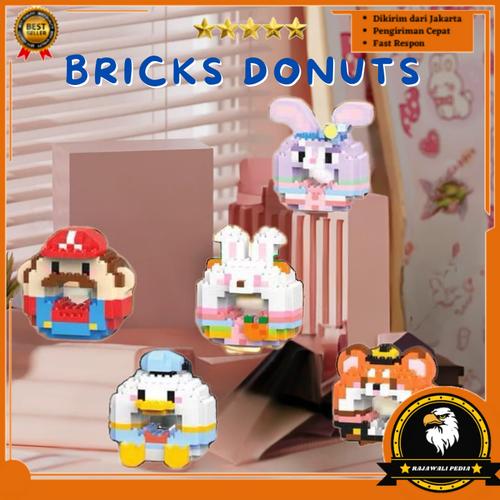 Promo PART 1 NEW BRICKS MODEL DONUT Mainan Balok Susun Kartun Nano ...