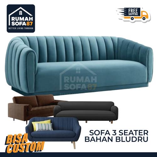 Jual Sofa minimalis 3 seater bahan bludru/ sofa retro bludru - RSBL ...