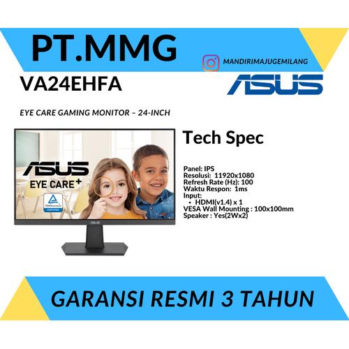 Jual Monitor Led Asus VA24EHF 24" IPS FHD 100Hz 1ms HDMI Frameless Vesa ...