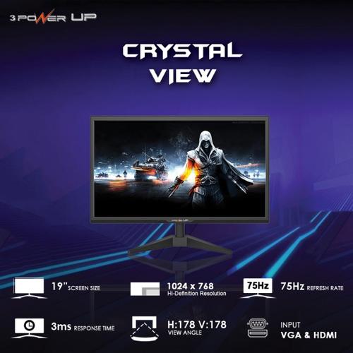 Jual Led Monitor Power Up 19" Inch HD+ 75Hz Port HDMI / VGA - Garansi ...
