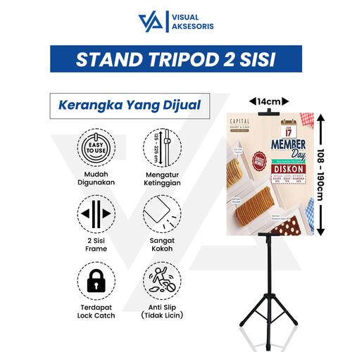 Promo Tripod Stand Banner / Tiang Promosi 2 sisi / Standing Banner ...