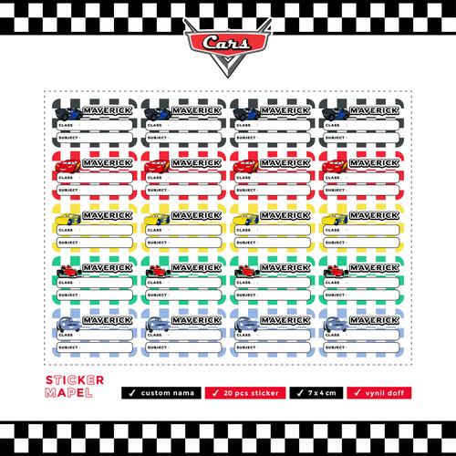 Jual Sticker Mapel Custom Nama Cars Mcqueen Label Waterproof Sticker ...