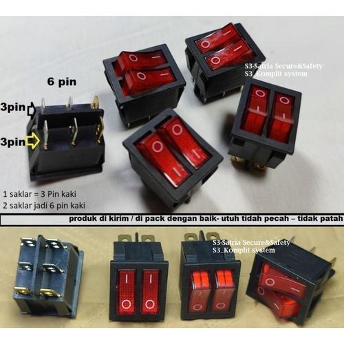 Jual Tombol Saklar 2 klik swtich 3pin 6pin 3P 6P 3 6 pin double on off ...