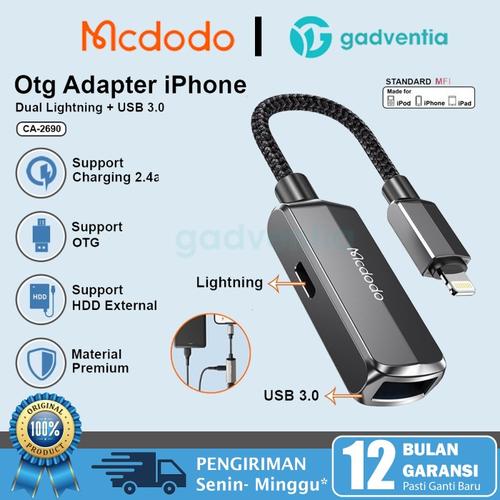 Jual Mcdodo 2in1 OTG iPhone Lightning Adapter to Usb A Flashdisk ...