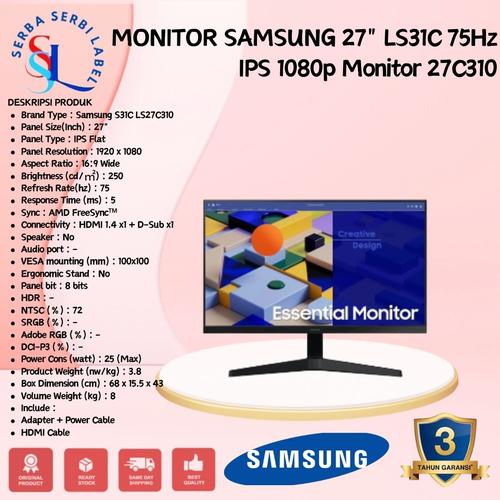 Jual Monitor Samsung S31C 27" inch LS27C310 75Hz FHD IPS Bezelless ...