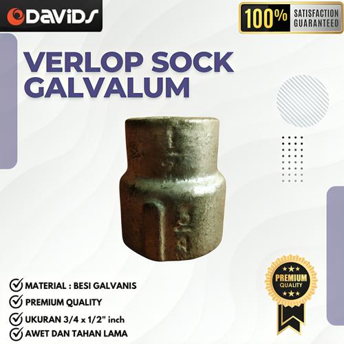 Jual Verlop Sock Sambungan Pipa Reducer Besi Galvanis 3/4 x 1/2 Inch ...