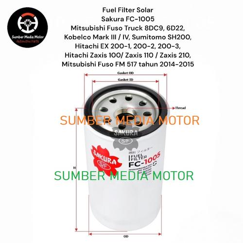 Jual Sakura Fuel Filter Solar FC-1005 Mitsubishi Fuso Truck 8DC9 ...
