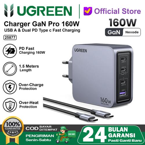 Promo UGREEN Charger GaN Pro Mini Size PD Type C Fast Charging 160W ...