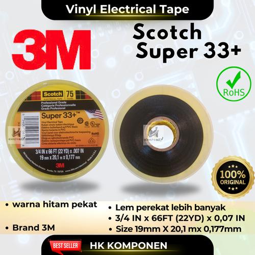 Promo Scotch super 33+ 3M vinyl electrical tape hitam isolasi 3M scotch ...