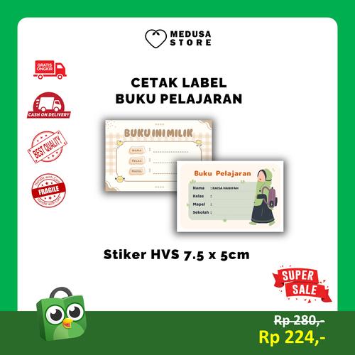 Jual Label / Stiker nama Buku Tulis Pelajaran Sekolah anak - Bisa ...
