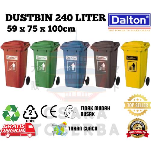 Jual Tempat sampah 240 liter DALTON Trash bin outdoor 240 liter Dustbin roda PLASTIK HDPE - Biru ...